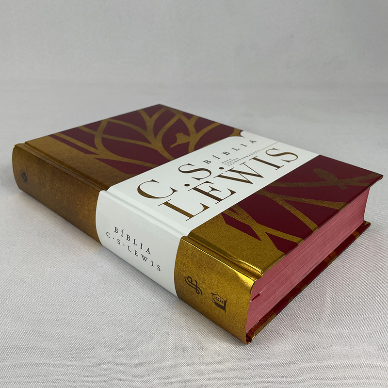 Bíblia C. S. Lewis NVT| Capa Dura Vinho e Dourado