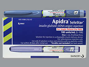 Apidra Solostar efectos secundarios y detalles de la droga