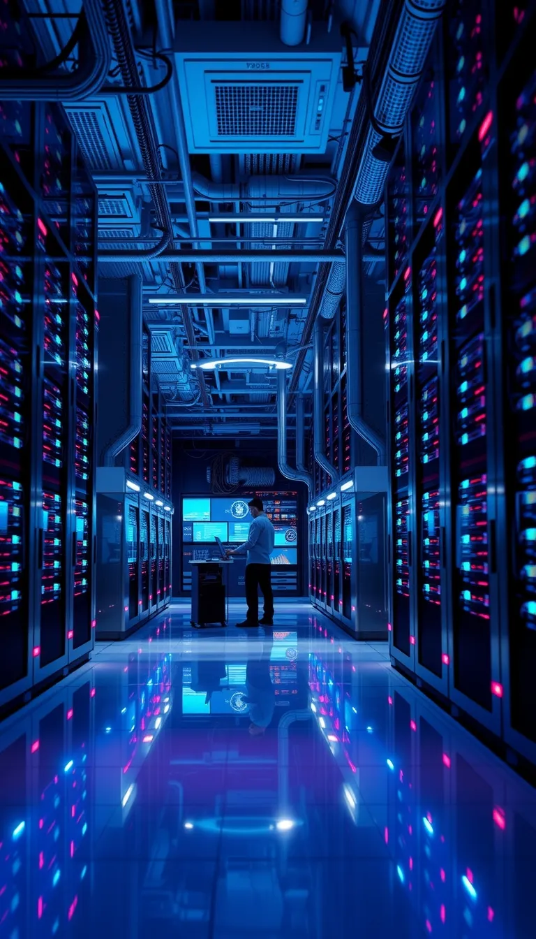 InspirePix | High tech server room colorful led server racks