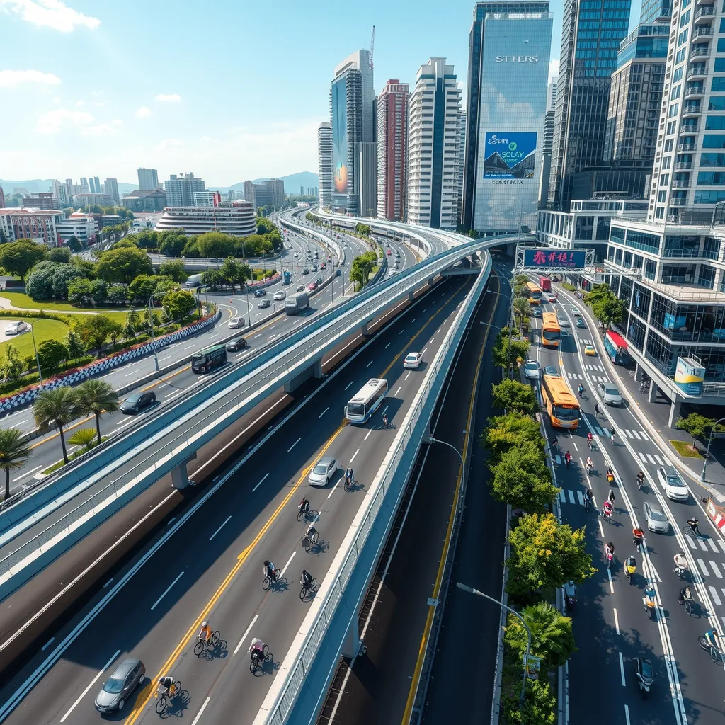 InspirePix | Modern urban scene highway intersection sustainable ...