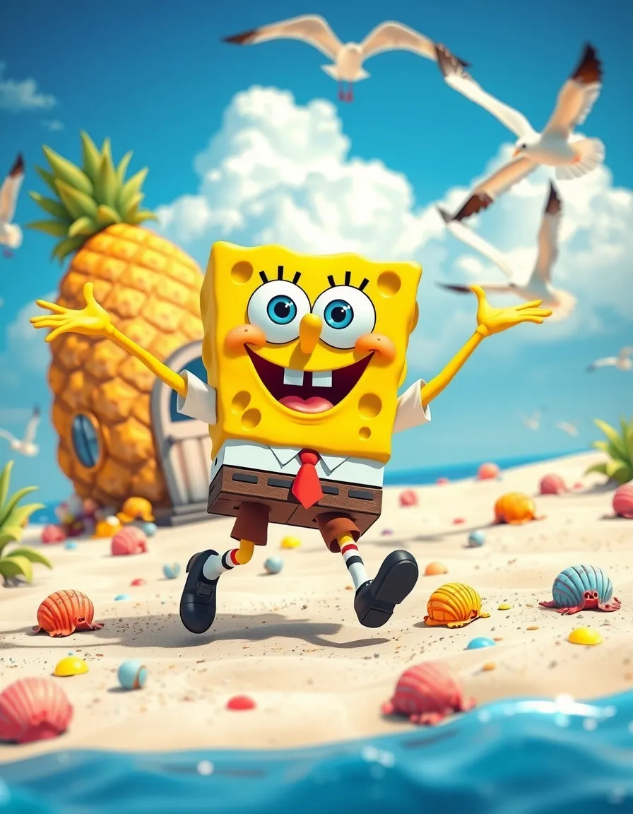 InspirePix | Spongebob dancing bikini bottom sunny beach