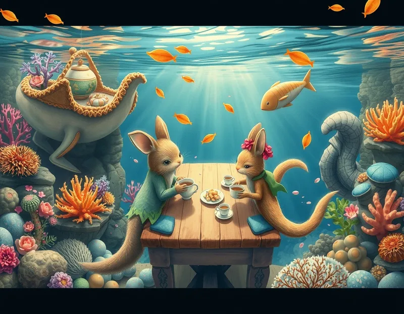 InspirePix | Underwater wonders tea party depths of enchanted reefs