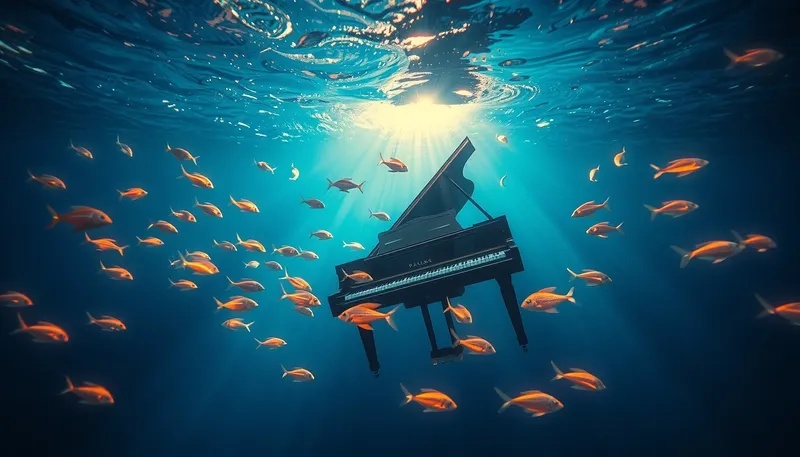 InspirePix | Underwater grand piano sunlight dance