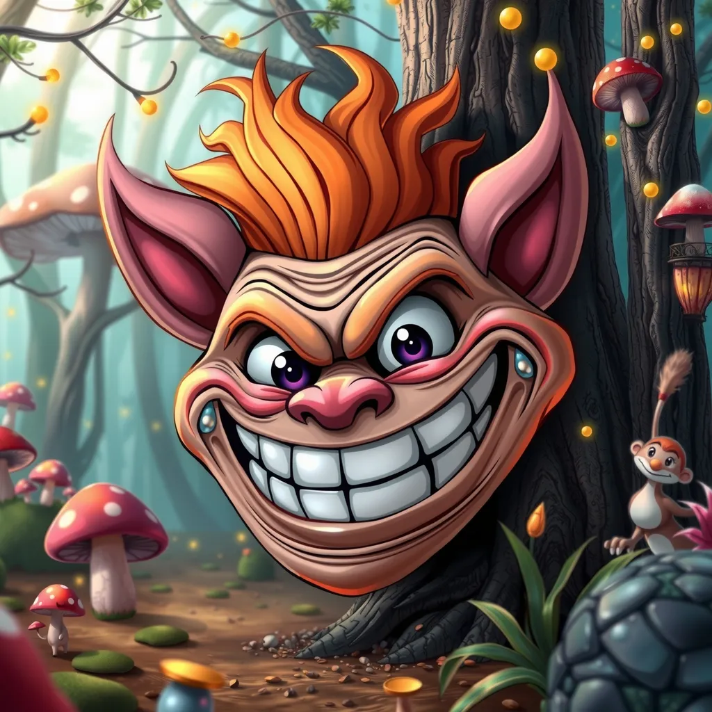 InspirePix | Troll face meme fantasy forest emoji