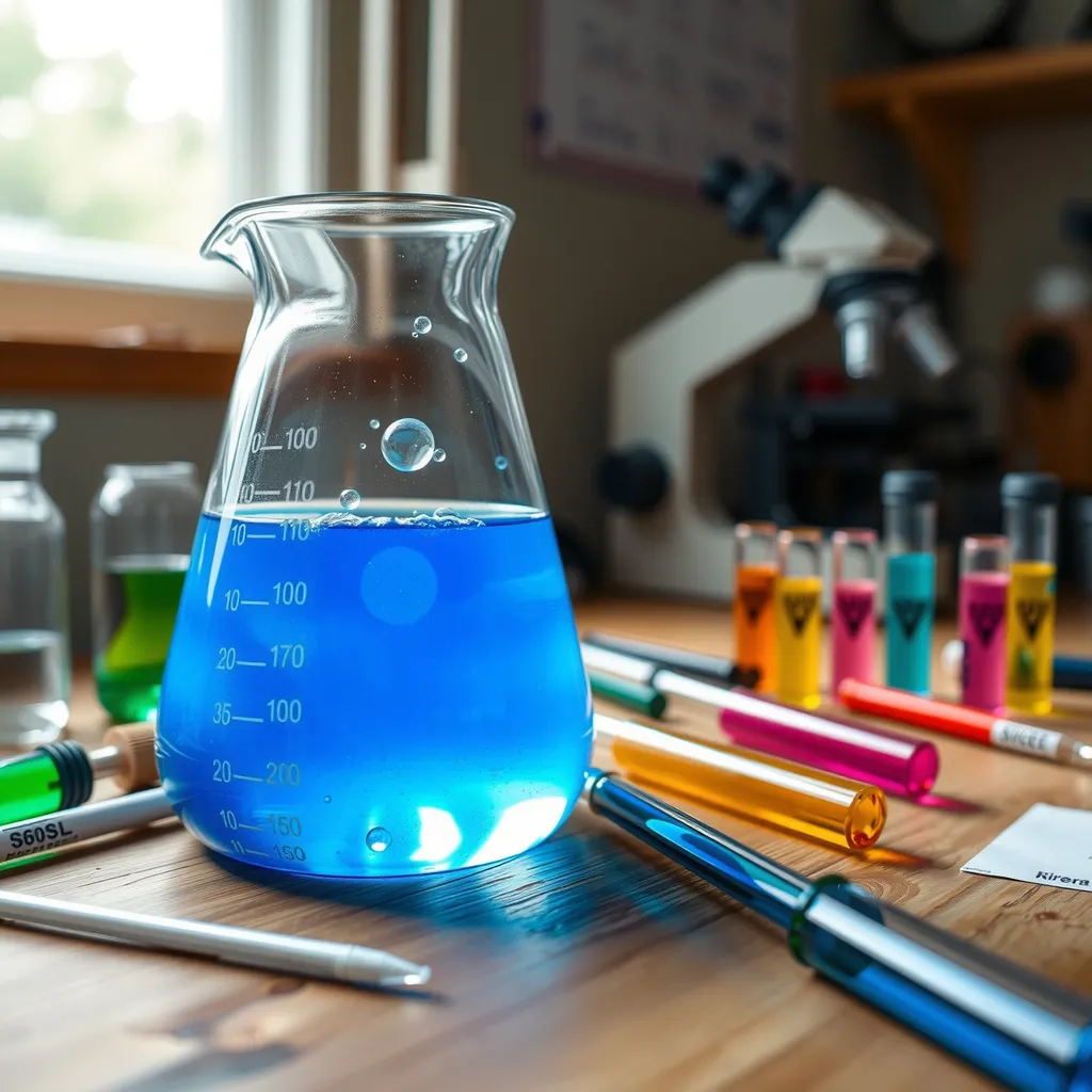 InspirePix | Lab beaker blue liquid science tools