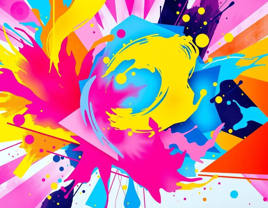 InspirePix | Neon burst abstract art
