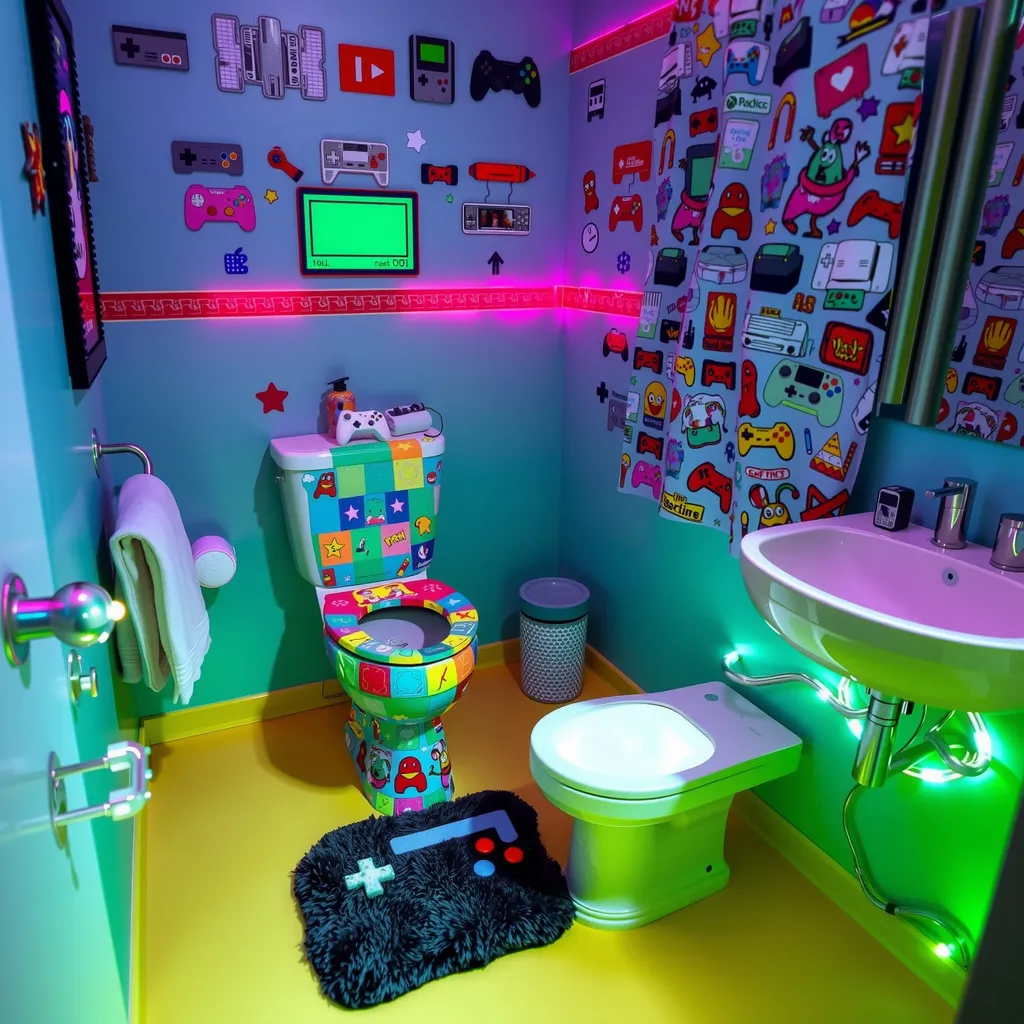InspirePix | Gamer toilet pixel art bathroom