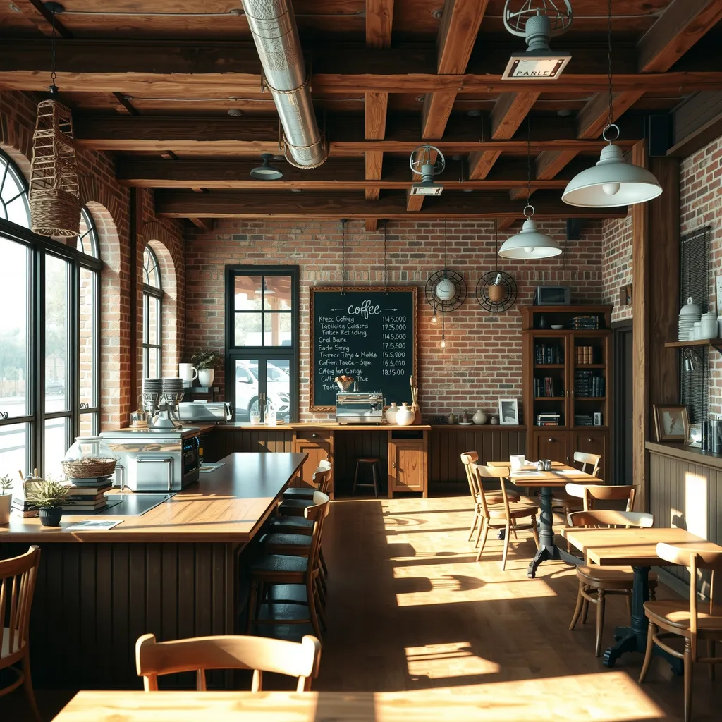 InspirePix | Rustic coffee shop quiet interior