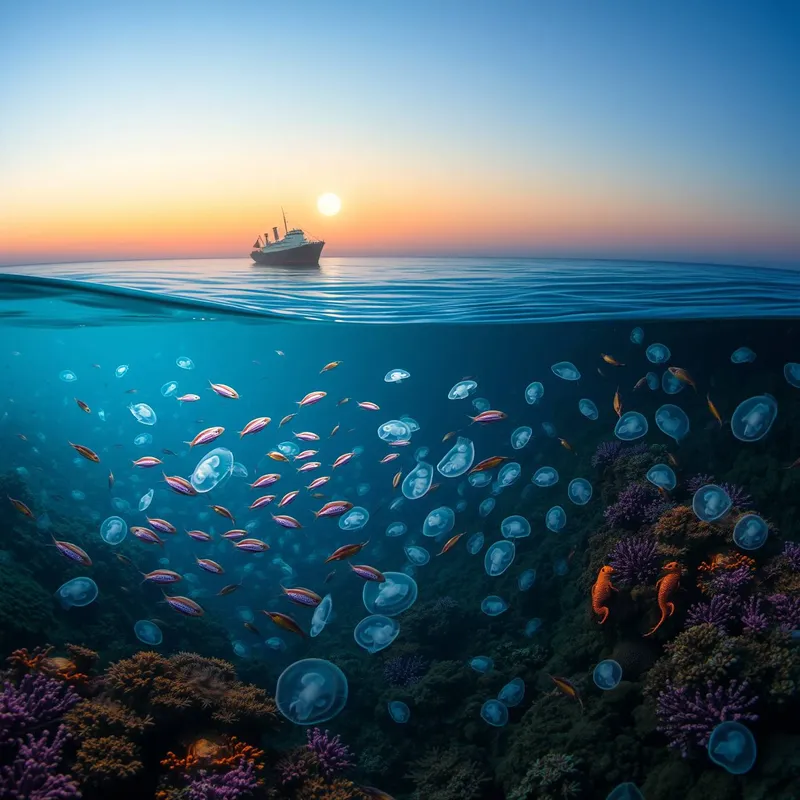 InspirePix | Ocean paradise iridescent fish bioluminescent jellyfish ...