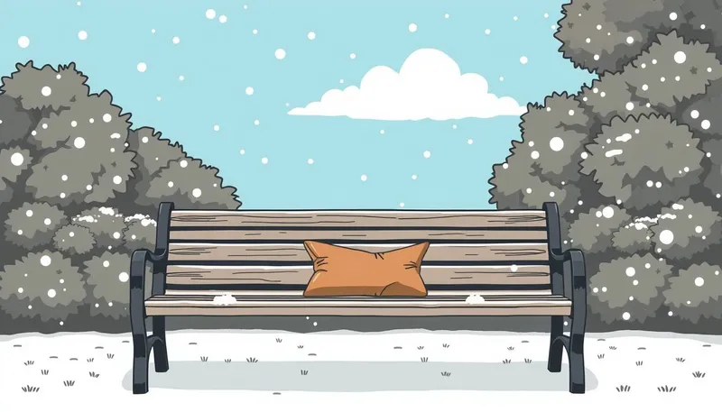 InspirePix | Calm bench snowfall greenery