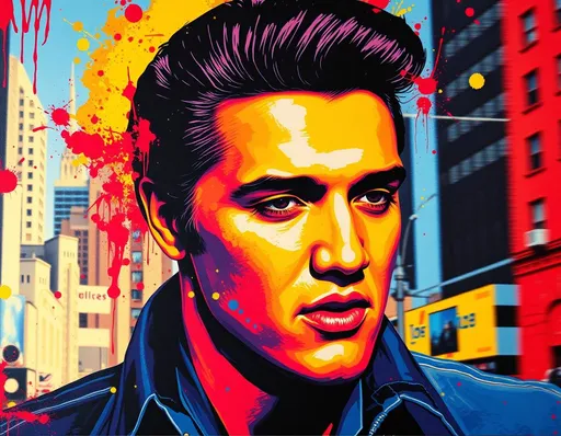 InspirePix | Elvis painting warhol style abstract splatters