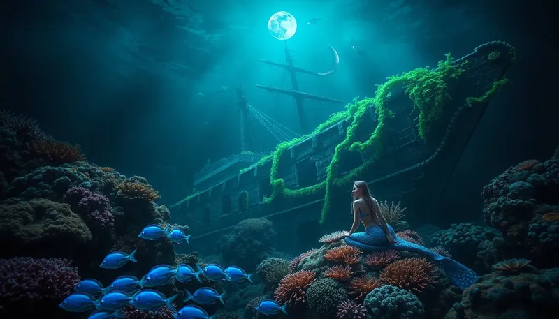 InspirePix | Serene mermaid coralschool shippingrelic underwater ...