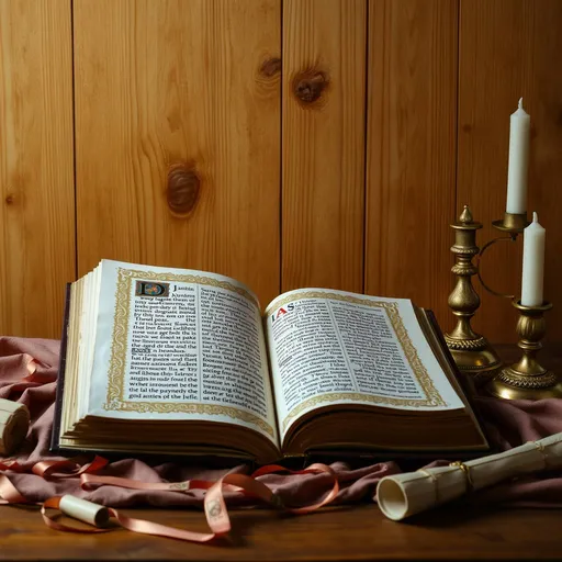 InspirePix | Medieval manuscript open book golden filigree wood panel