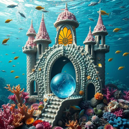 InspirePix | Underwater magic palace coral turrets fish dome