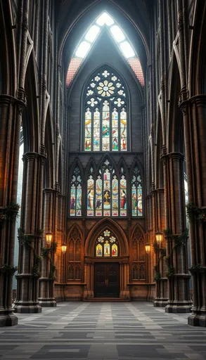 InspirePix | Gothic cathedral gothic revival stained glass forest backdrop