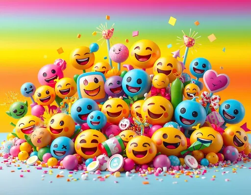 InspirePix | Colorful emoji garden exploding stickers d animated gif ...