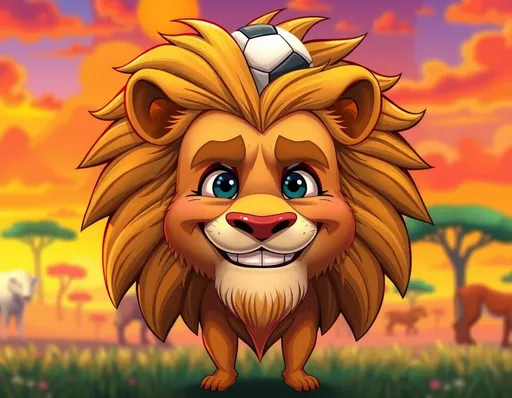 InspirePix | Lionel messi cartoon illustration lion savannah