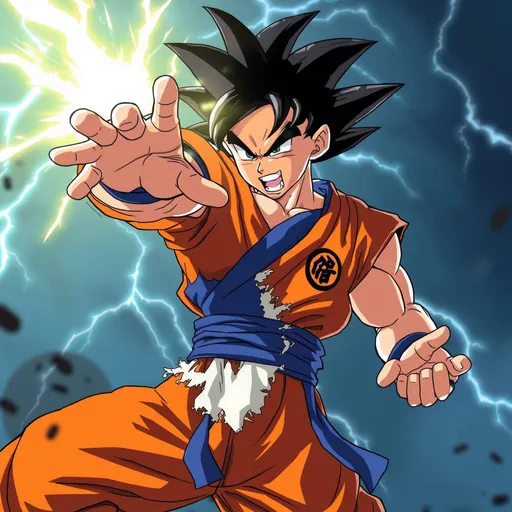 InspirePix | Goku intense ki blast gi ripped frieza cell