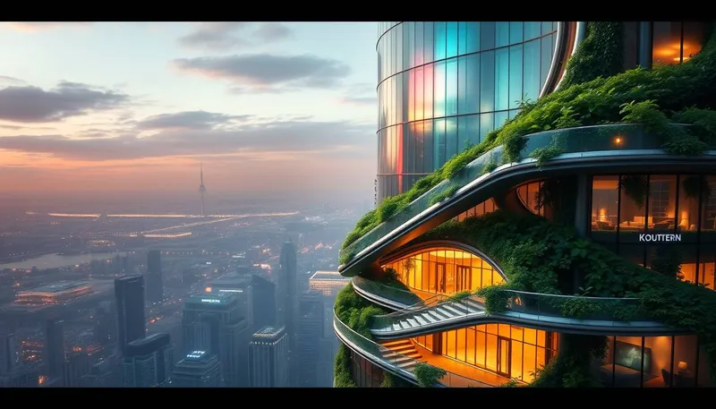 InspirePix | Future sustainable skyscraper iridescent green facade ...