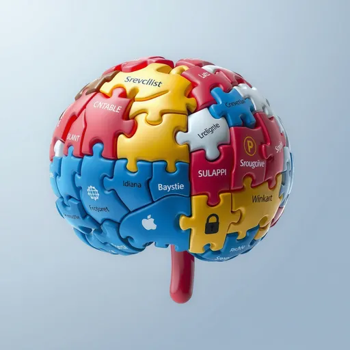 InspirePix | Puzzle brain d interconnectivity knowledge colors labeled ...