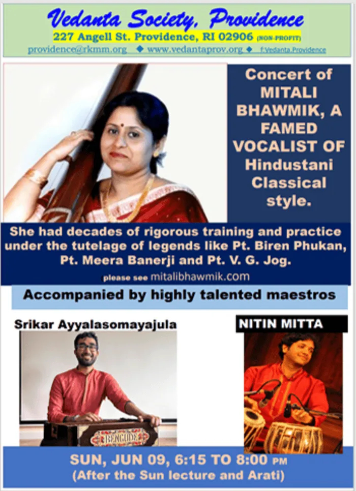 Vocal and Tabla Concert – Vedanta Society of Providence