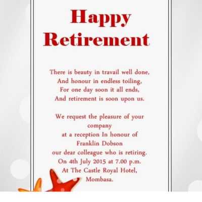 90+ Formal Retirement Invitation Wording