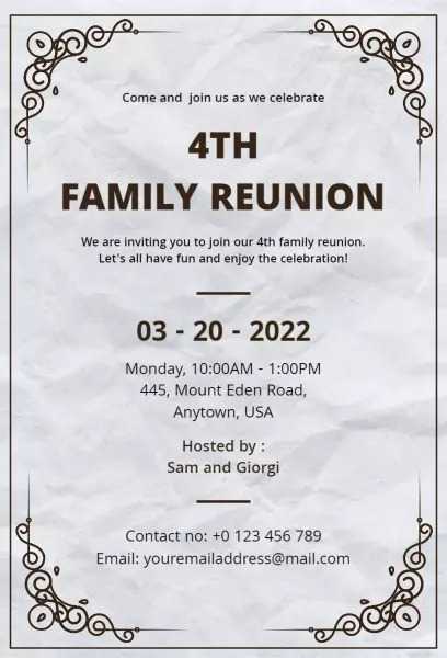 100 Family Reunion Invitation Wording Ideas To Bring Your Family Together