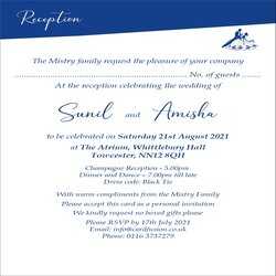 100+ Unique Wedding Reception Invitation Messages