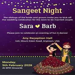 99+ Sangeet Invitation for a Harmonious Gathering To Celebrate Love and ...