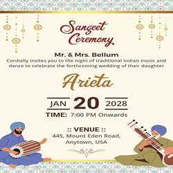 99+ Sangeet Invitation for a Harmonious Gathering To Celebrate Love and ...