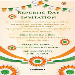 130+ Republic Day Invitation Messages 2024
