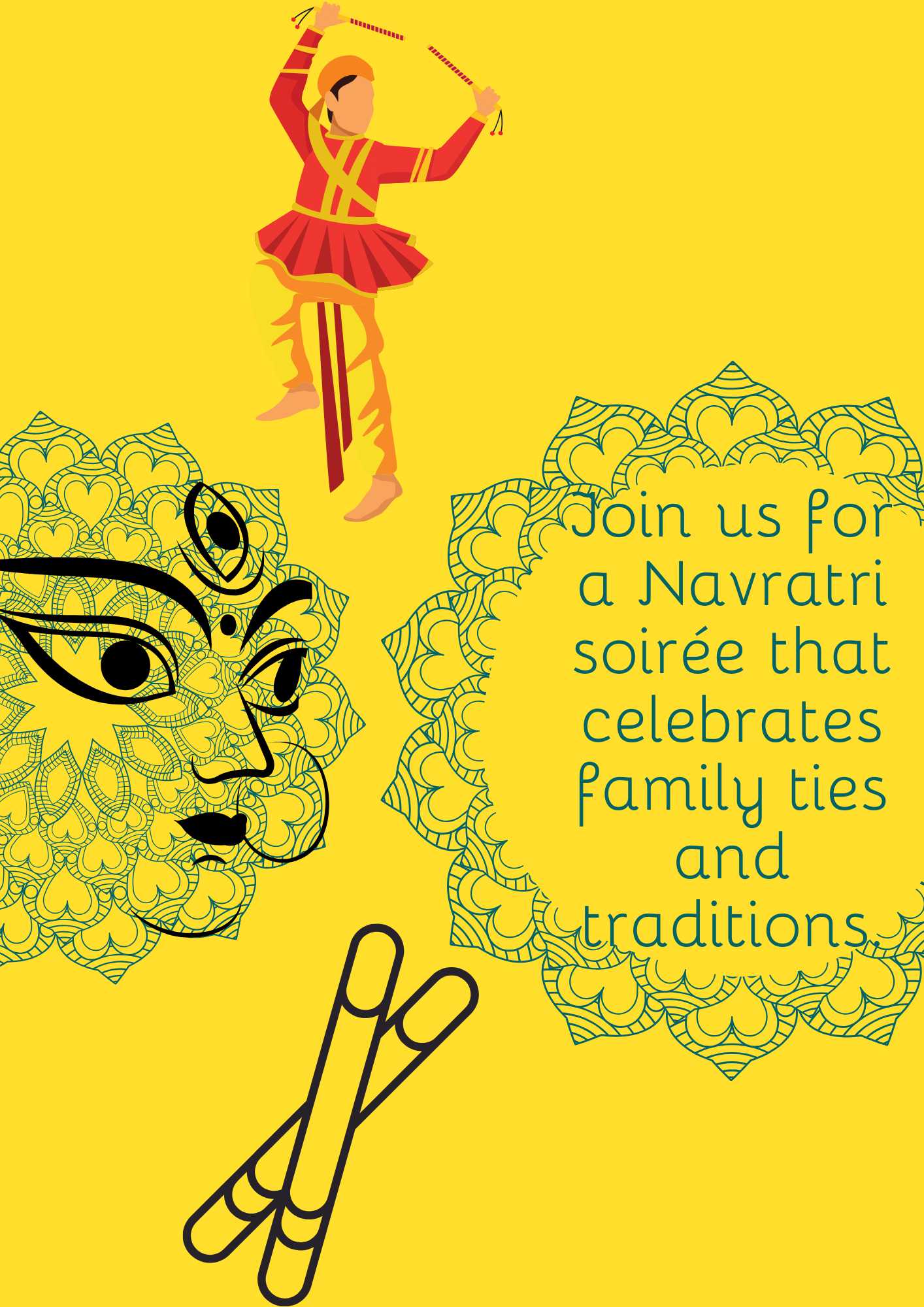 Online Navratri and Dussehra Invitations Card Templates, Messages And ...