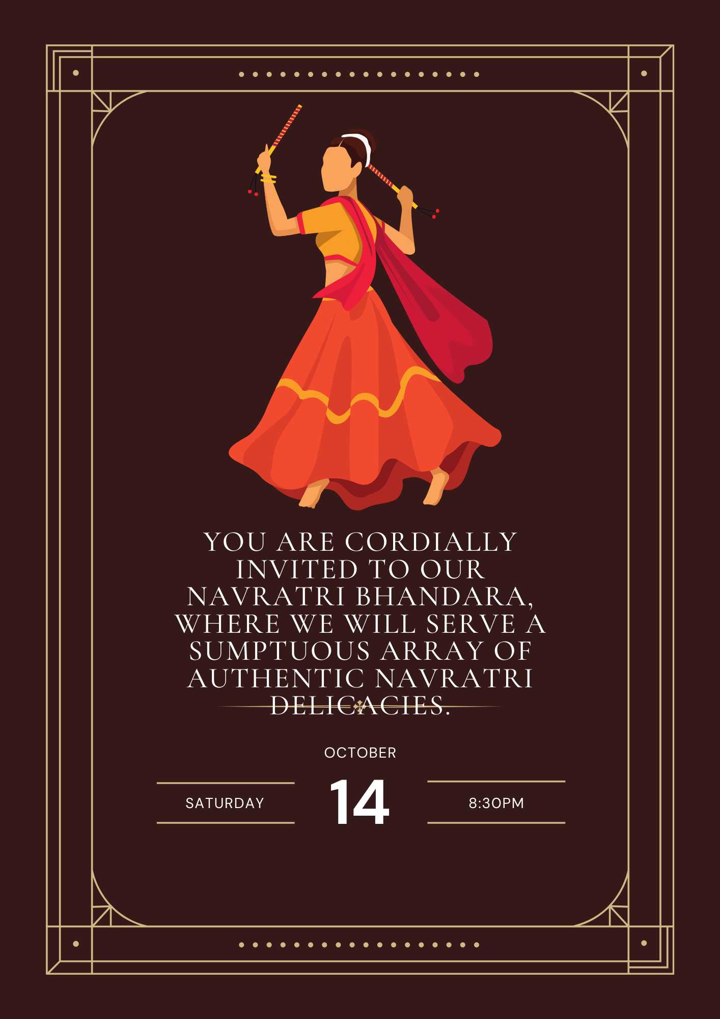 Online Navratri and Dussehra Invitations Card Templates, Messages And ...