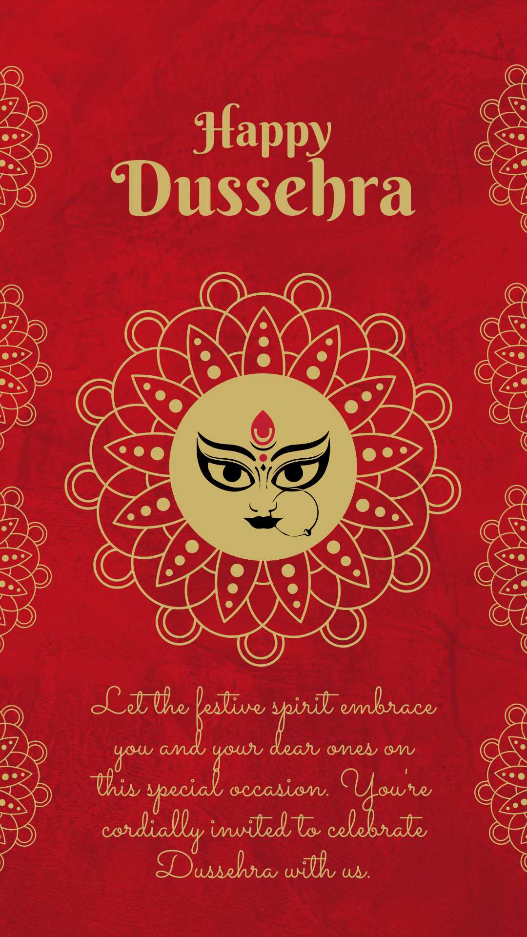 Online Navratri and Dussehra Invitations Card Templates, Messages And ...