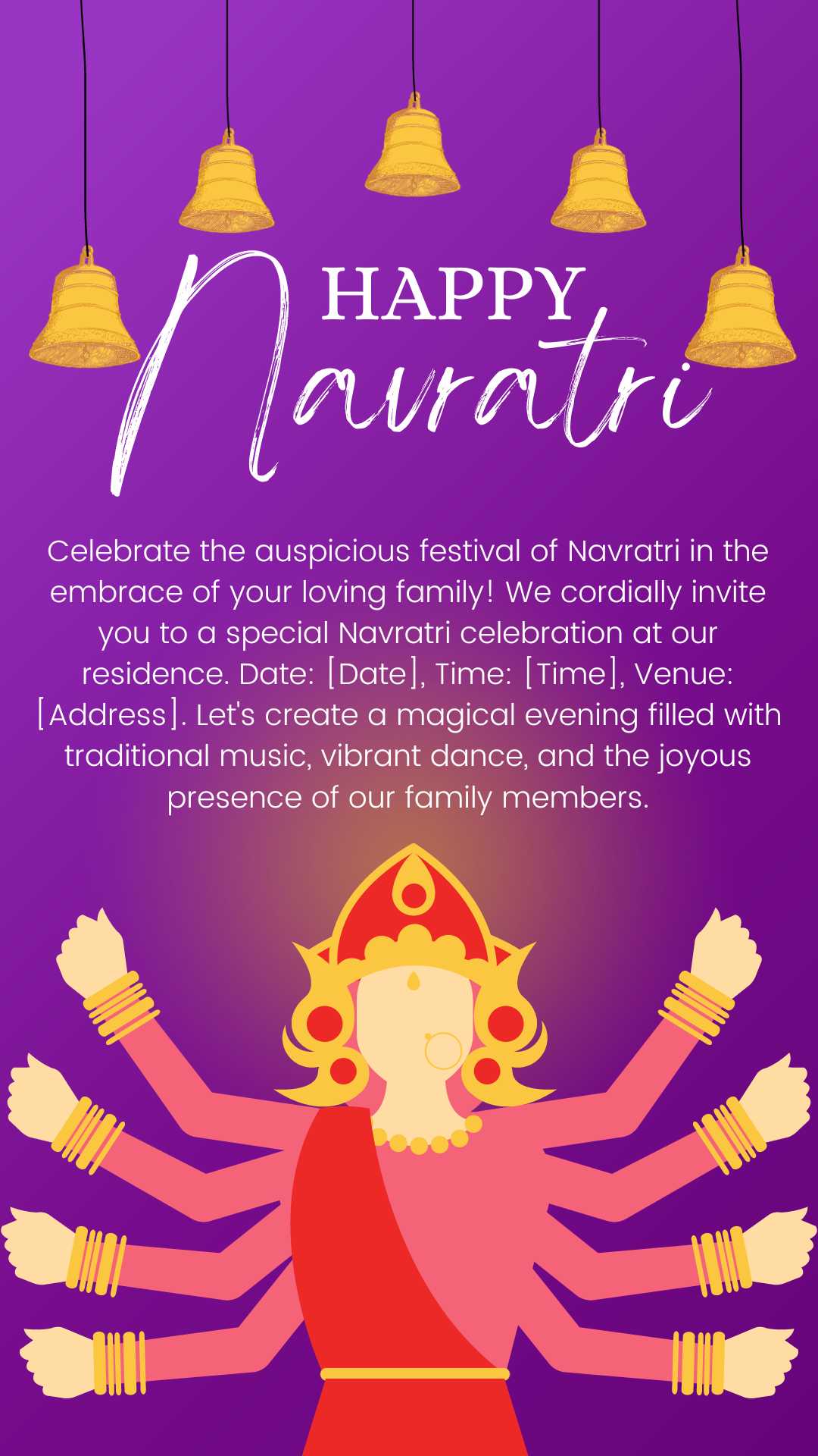 Online Navratri and Dussehra Invitations Card Templates, Messages And ...