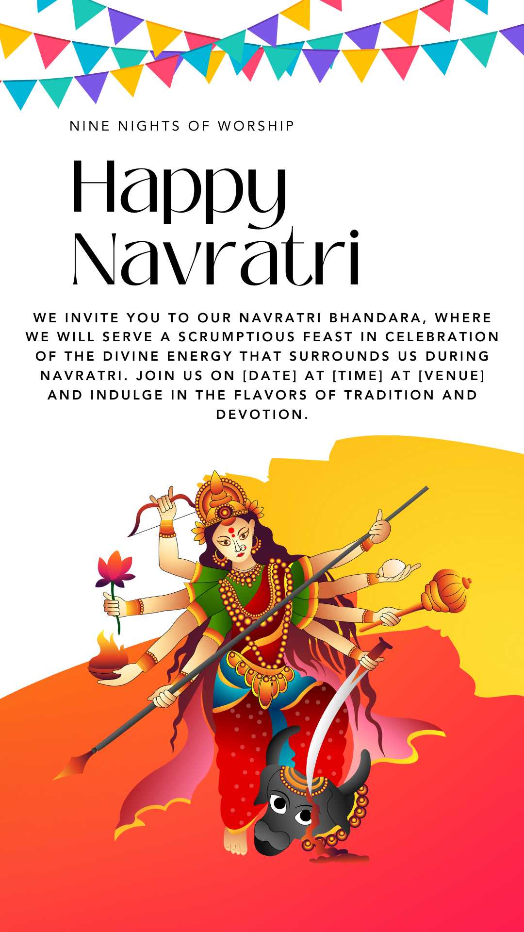 Online Navratri and Dussehra Invitations Card Templates, Messages And ...
