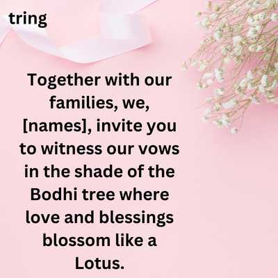 50+ Buddhist Wedding Card Invitations, Messages and Templates