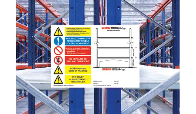 Weight Load Notices - Racking Signs - Safe Industrial