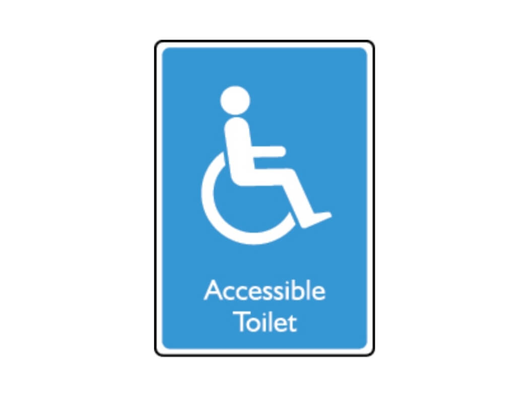 Accessible Toilet Sign - 100mm x 150mm - Safe Industrial