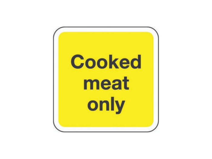 Cooked Meat Sign - Catering Signs - Safe Industrial