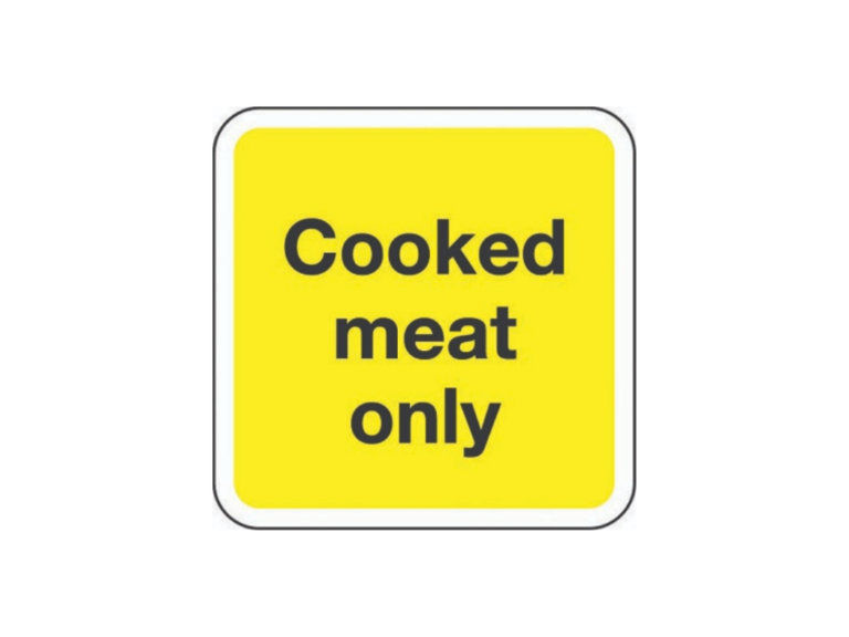 Cooked Meat Sign - Catering Signs - Safe Industrial