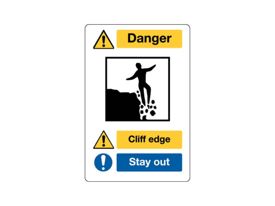 Danger, Cliff Edge, Stay Out Sign - Hazard Signs - Safe Industrial