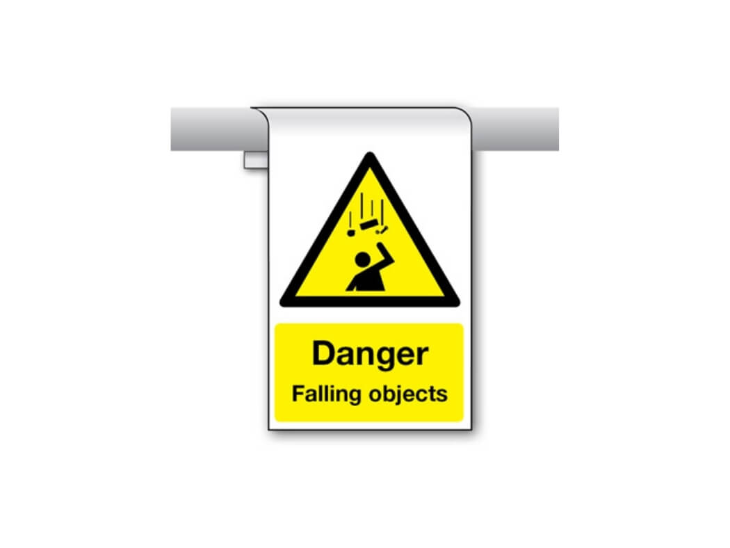 Danger, Falling objects (450mm x 600mm) Roll top scaffold sign