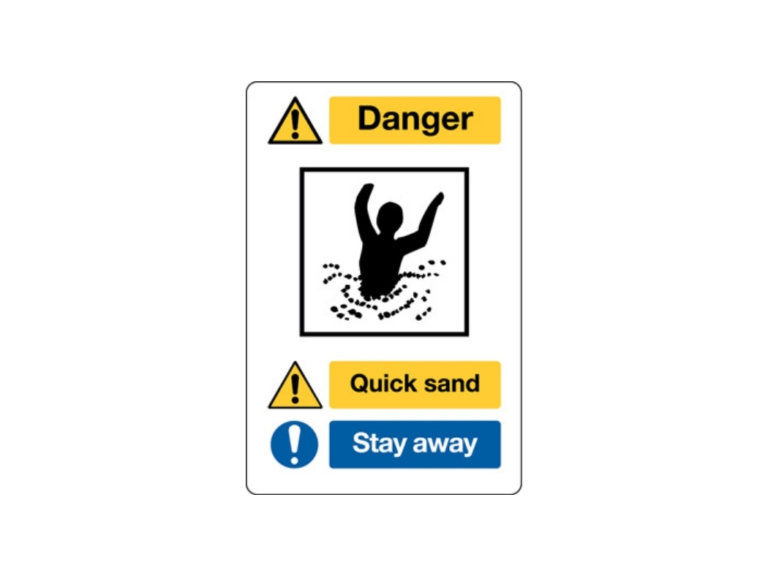Danger Quicksand Stay Away (With Large Picture) Sign - Safe Industrial