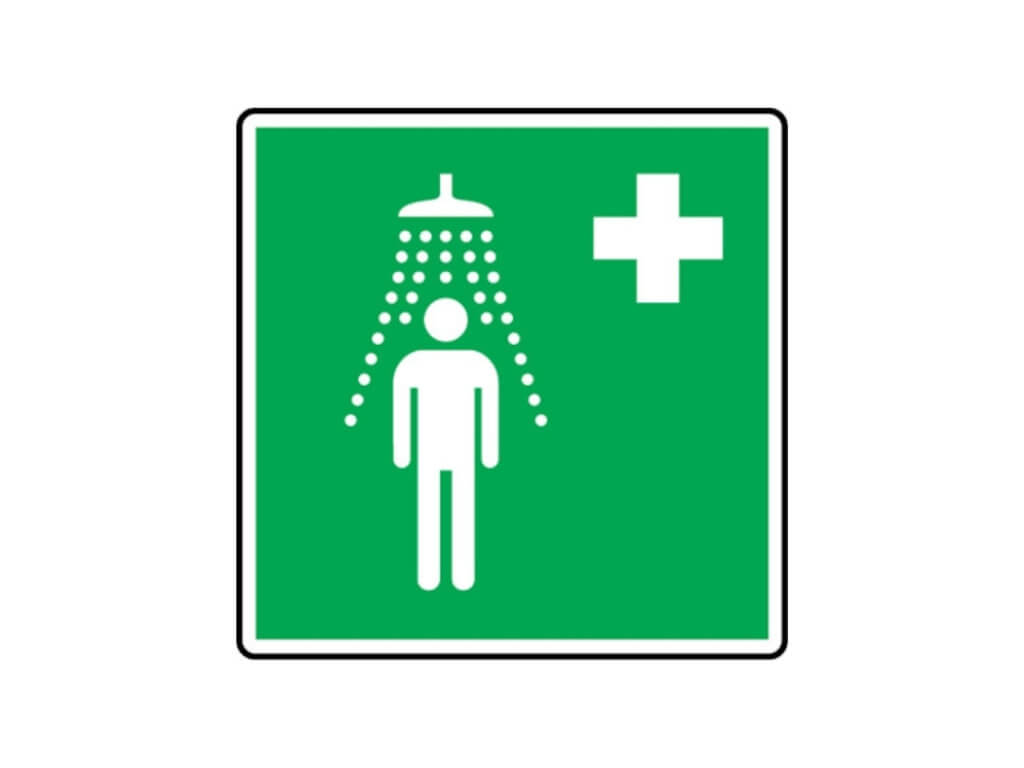 Emergency Shower Symbol (With Cross) Sign - Safe Industrial