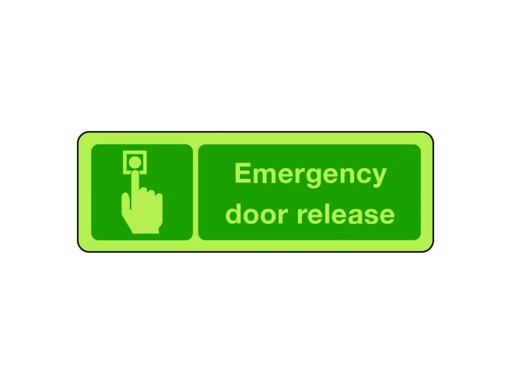 Fire - Emergency Door Release In Photoluminescent Sign