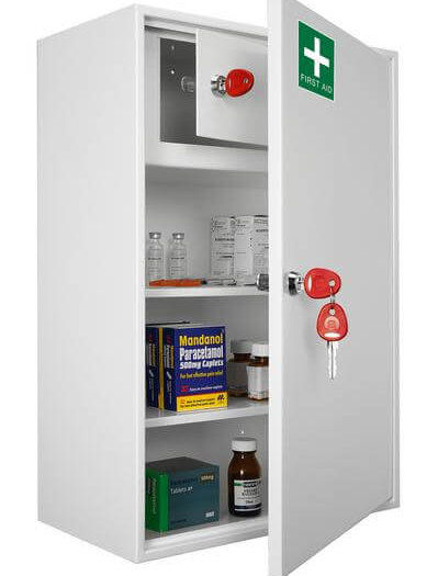 Medical Cabinet - First Aid Storage Key Lock Safe with Shelves - Safe ...