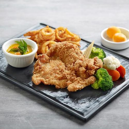 Chicken Cutlet with Salted Egg Sauce