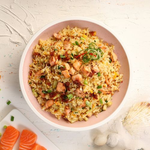 X.O.酱三文鱼粒炒饭 Fried Rice with Salmon and Spicy X.O. Sauce