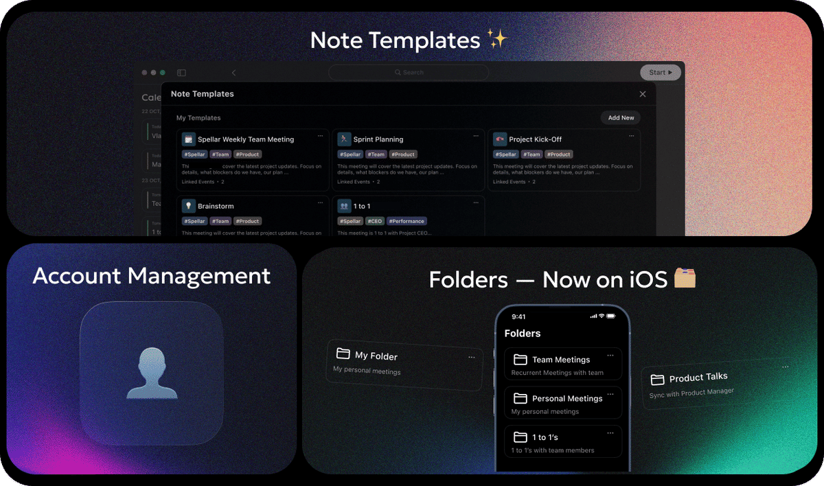 Templates, New iOS Design & Smarter Sync | Spellar AI Updates
